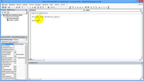 Excel 337 Makros Beim Starten Und Beenden Einer Arbeitsmappe