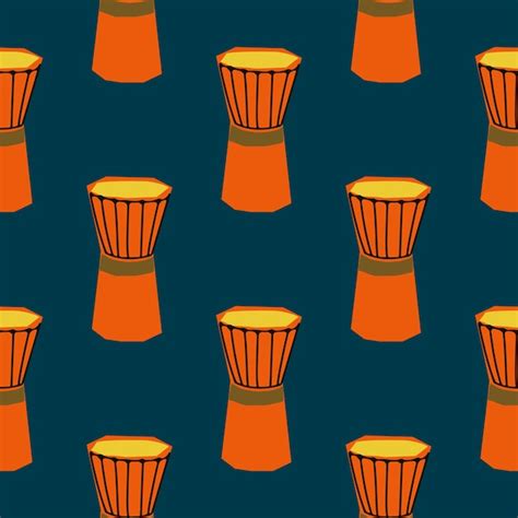 Premium Vector Seamless Pattern With Illustration Of Musical Instrument Drum In Cutting Style Premium Vector Seamless Pattern With Illustration Of Musical Instrument Drum In Cutting Style