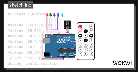 LED Activating IR Receiver Wokwi ESP32 STM32 Arduino Simulator