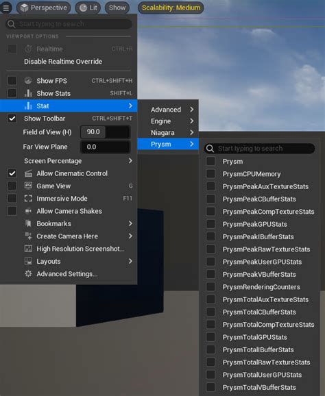 Unreal Stat Commands Prysm Documentation