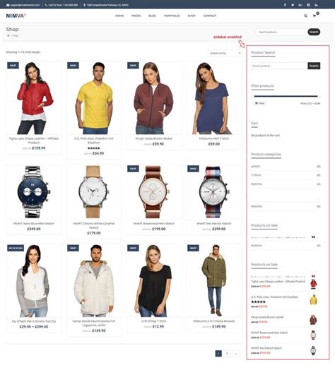 Enabledisable The Woocommerce Sidebar Nimva 3 Documentation