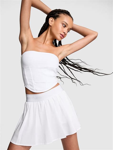Buy The Cinched Cotton Strapless Corset Top Optic White Order Bras