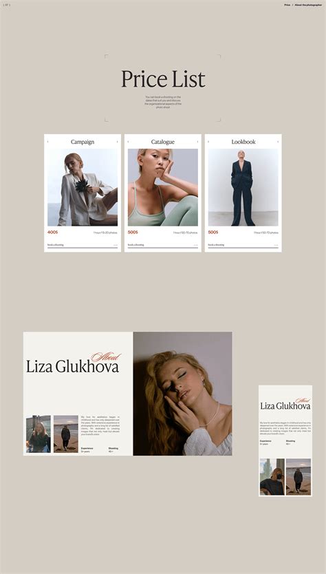 Photographers Website Portfolio Liza Glukhova Behance