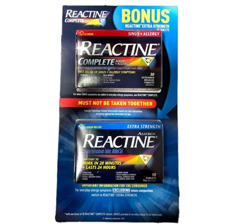 Cc Mall 大溫寄物平台 Reactine Complete Sinus And Allergy 30 Tablets 10 Tablets