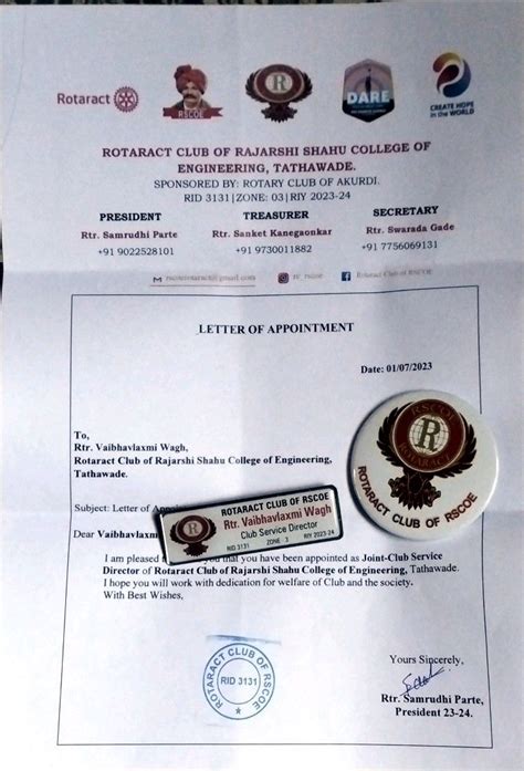 Rotaract Serviceleadership Vaibhavlaxmi Wagh