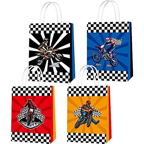 Paquete De 16 Bolsas De Regalo De Fiesta De Motocross Para S Cuotas