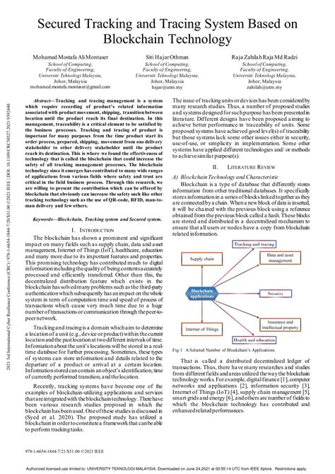 pdf secured tracking and tracing system based on blockchain technology