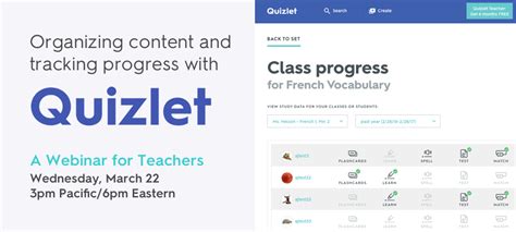 New Webinar Organizing Content And Tracking Progress With Quizlet
