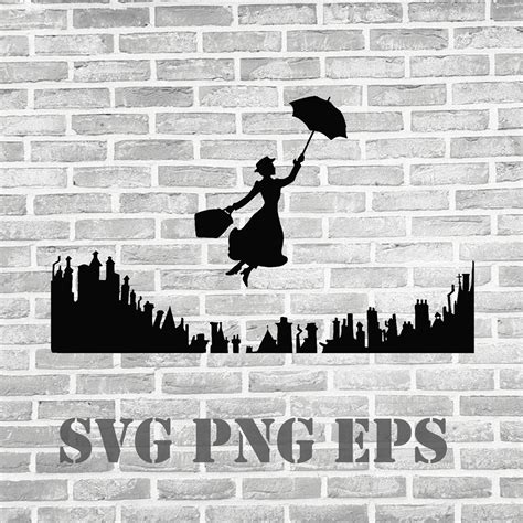 Mary Poppins Svg Mary Poppins Art Mary Poppins Printable Etsy