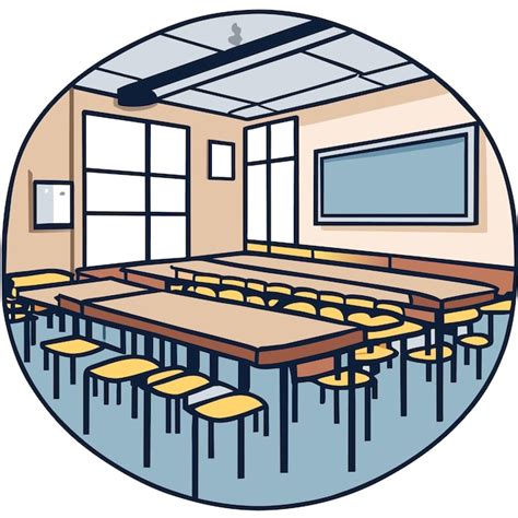 Empty School Class Room Or Blank Classroom Scene With Empty Chalkboard