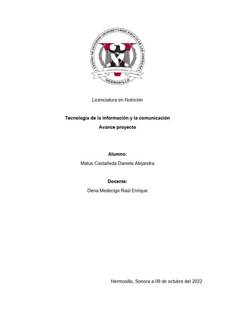 Proyecto Avance 1pp Pdf Software De La Aplicacion Información