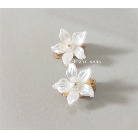 Jual Anting Klip Hijab Viral Anting Fashion Hijab Anting Bunga Korea