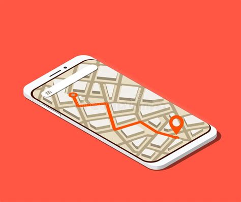 Modern Smartphone With Map Navigation App On Its Screen Stock Vector Illustration Of Internet