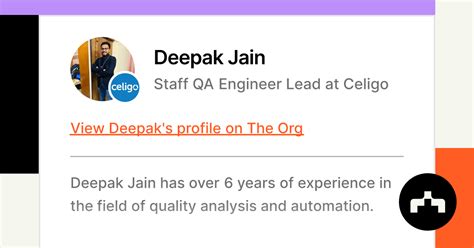 Deepak Jain Staff Qa Engineer Lead At Celigo The Org