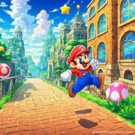 Super Mario Background Scene Stable Diffusion Online