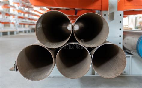 Pipes Stack Straight Copper Industrial Pieces Of Pipelines For