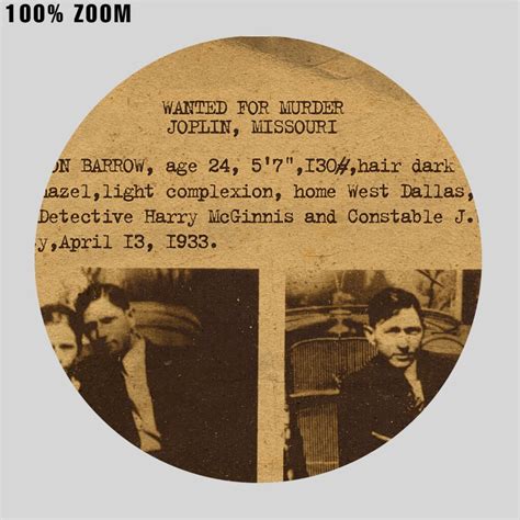 Printable Bonnie And Clyde Wanted Poster 1930s Crime Outlaw Bank Robber