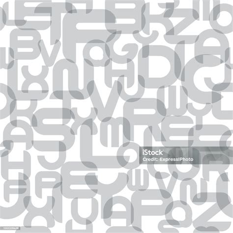 세련된 원활한 벡터 알파벳 패턴입니다 회색 영어 라틴문자와 패션 흰색 반복 배경 0명에 대한 스톡 벡터 아트 및 기타 이미지