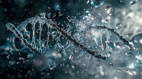 Premium Photo Closeup Of Dna Strand In Water Science Background 3d