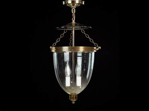 Vintage Traditional Clear Glass Bell Jar Antique Brass Pendant Light Etsy