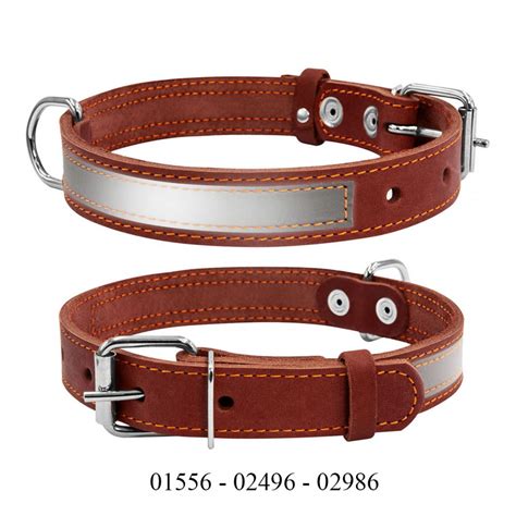 CoLLar Кожаный ошейник со светоотражающей лентой (коричневый) купить в ...