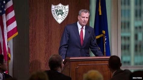 New York Mayor Bill De Blasio Urges Unity After Police Shooting Bbc News