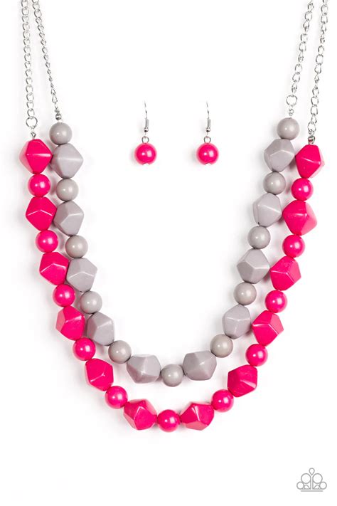 Paparazzi Necklace ~ Rio Rhythm Pink Paparazzi Jewelry Online