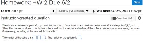 Solved The Distance Between A Point P X Y Z And The Point Chegg Com