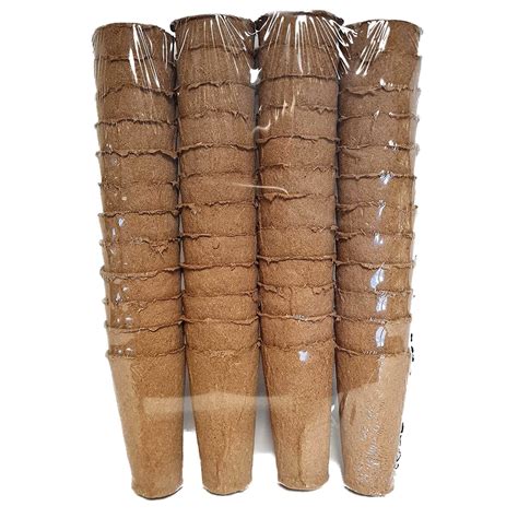 Biodegradable 5cm Deep Root Training Fibre Plant Pots 9cm Tall Garden