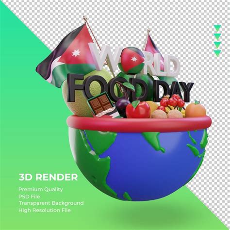 Premium Psd 3d World Food Day Jordan Rendering Left View