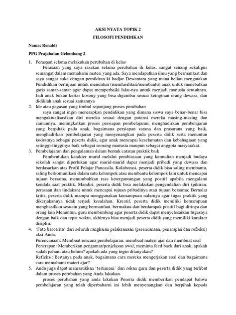 Aksi Nyata Topik 2 Filosofi Pendidikan Renaldi Pdf
