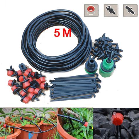 5m ระบบรดน้ําอัตโนมัติ Diy เครื่องมือทําสวนชุดชลประทานหยด Micro Sprinklers สเปรย์ 4 7 Water