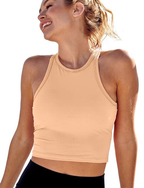 Angimelo Womens Sports Bra Workout Crop Top Padded Yoga Gym Tank