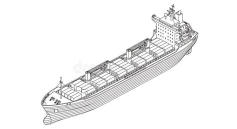 Container Ship Drawing Stock Illustrations 2095 Container Ship