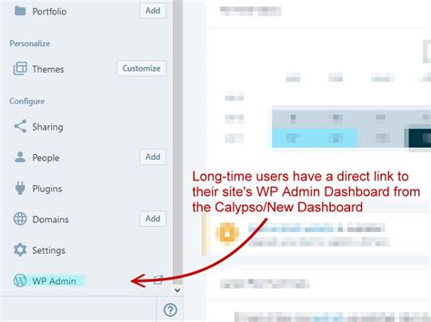 Screenshot With WP Admin Link WPcomMaven