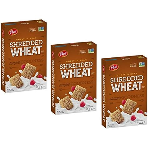 Pack Of 3 Post Shredded Wheat Spoon Size Wheatn Bran Cereal 18 Oz