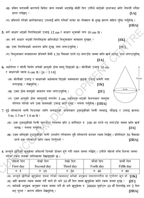 See Compulsory Mathematics Model Questions 2081 Answer Grid