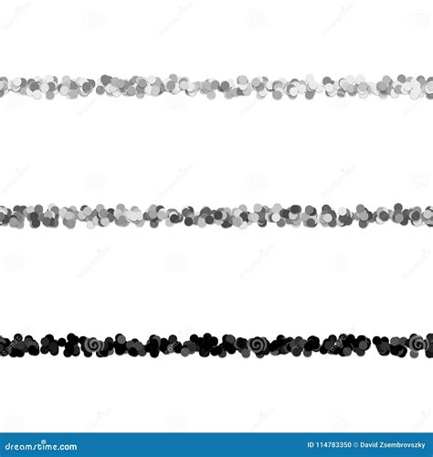 Random Dot Pattern Line Separator Set From Circles Vector Design Elements Stock Vector