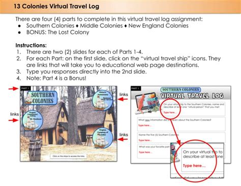 13 Original Colonies Travel Log By Seashore Scholar Tpt