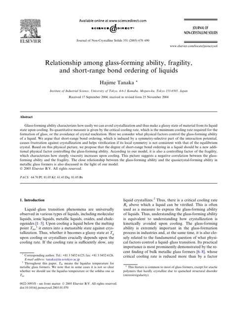 Relationship Among Glass Forming Ability Fragility And Short Range