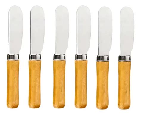 Kit 6 Espátulas Para Patê Manteiga Cremes Em Inox E Madeira MercadoLivre