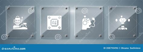 Set Disassembled Robot Robot Charging Battery Processor With