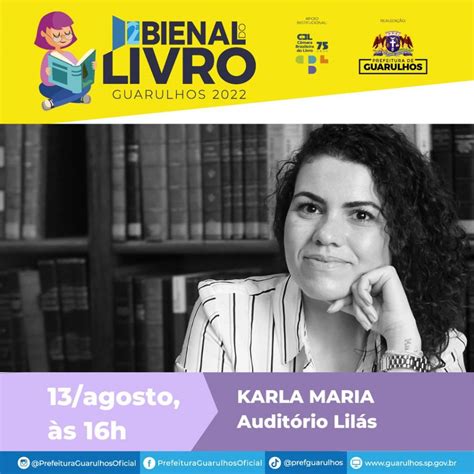 Neste sábado a escritora Karla Maria estará na Bienal do Livro Click
