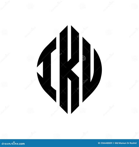 IKU Circle Letter Logo Design With Circle And Ellipse Shape IKU Ellipse Letters With