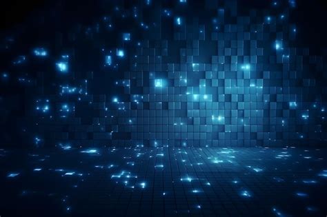 Fondo De Resplandor De Cubo De Matriz Azul Ai Generativo Gr Fico