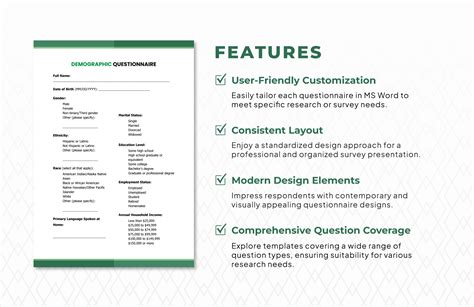 Demographic Questionnaire Template In Google Docs Word PDF Download Template Net