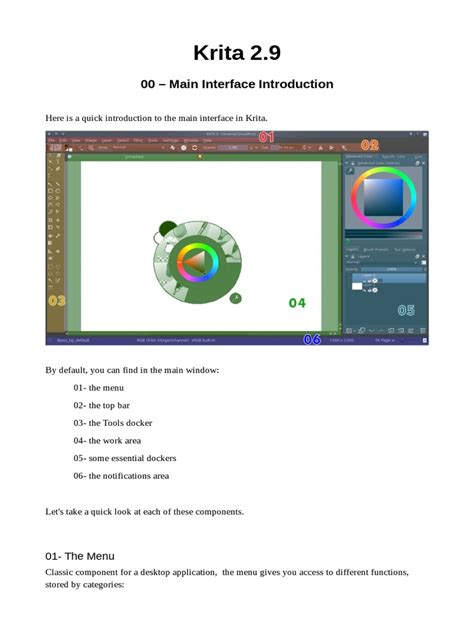 Krita Interface Guide For Artists Pdf Software System Software