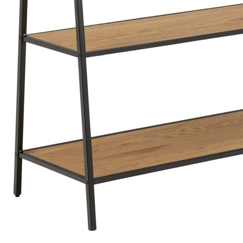 Seaford Black Metal Clothes Rack With 2 Oak Shelves Home Supplier