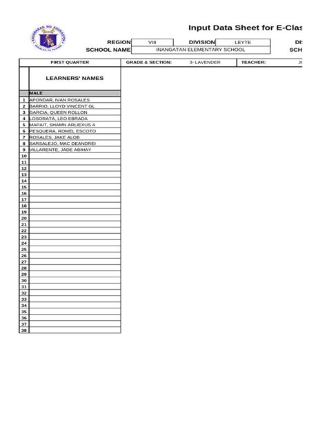 Grade 3 E Classrecord Matatag Pdf Mathematics