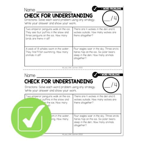 Lucky To Learn Math Addition Word Problems Lesson 210 Check For